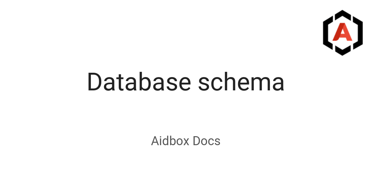 Database schema | Aidbox Docs