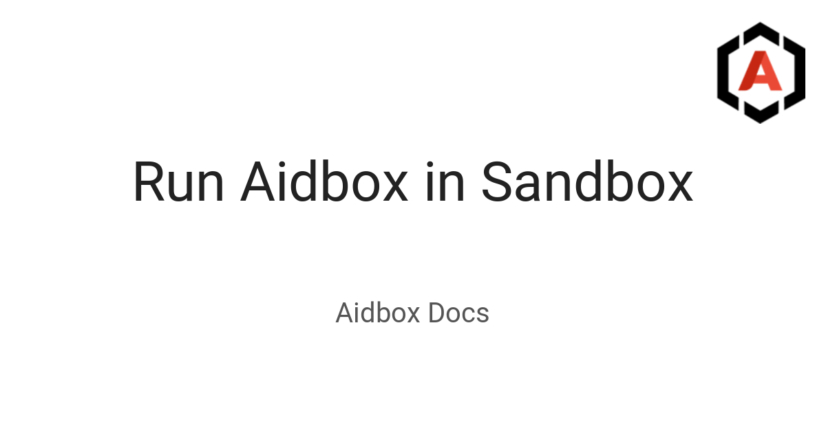 Run Aidbox in Sandbox | Aidbox Docs