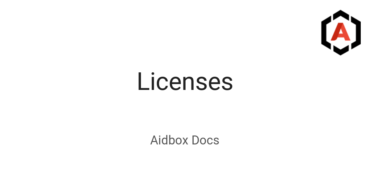 Licenses | Aidbox Docs