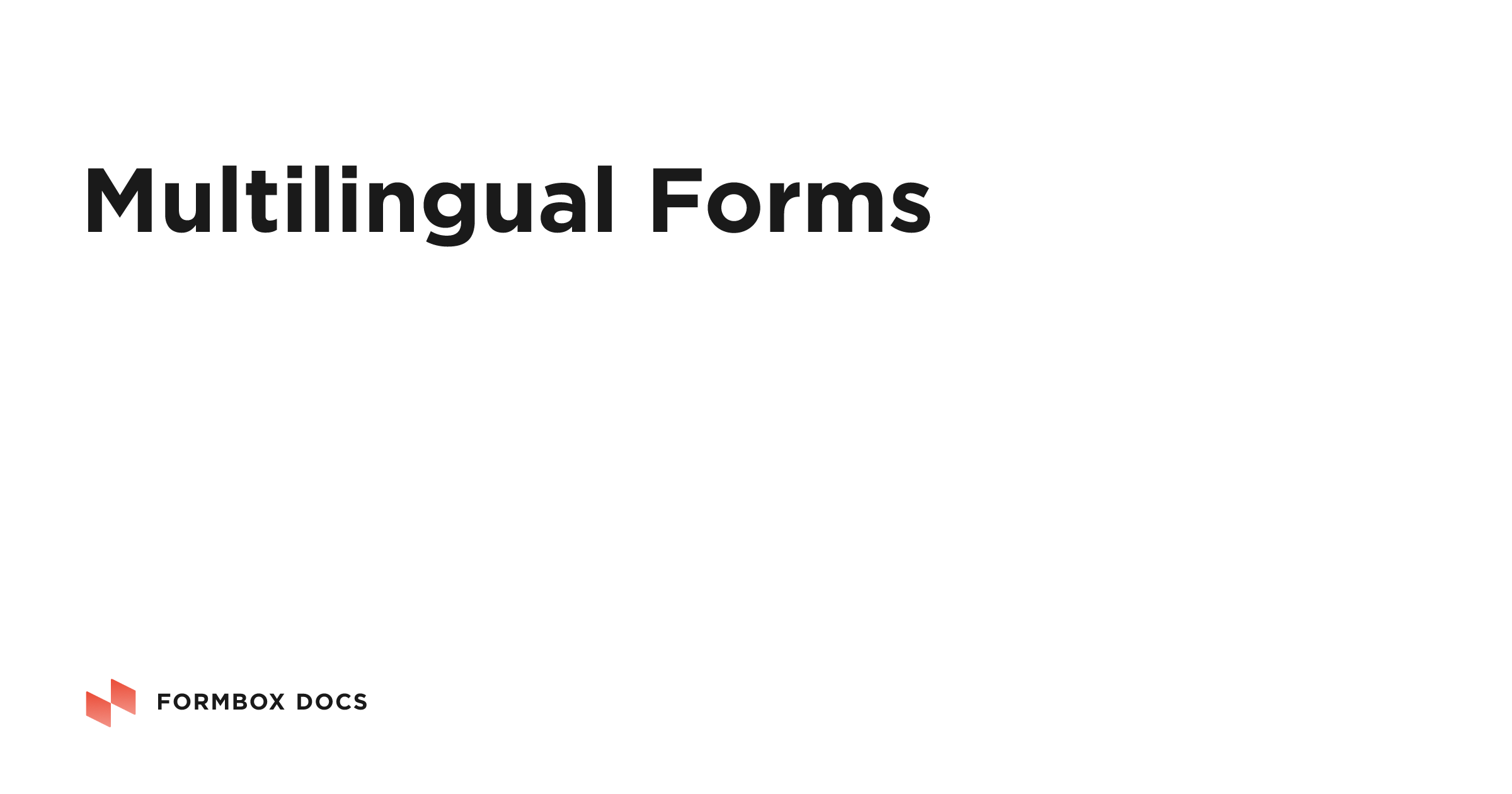 Multilingual forms | Formbox Docs